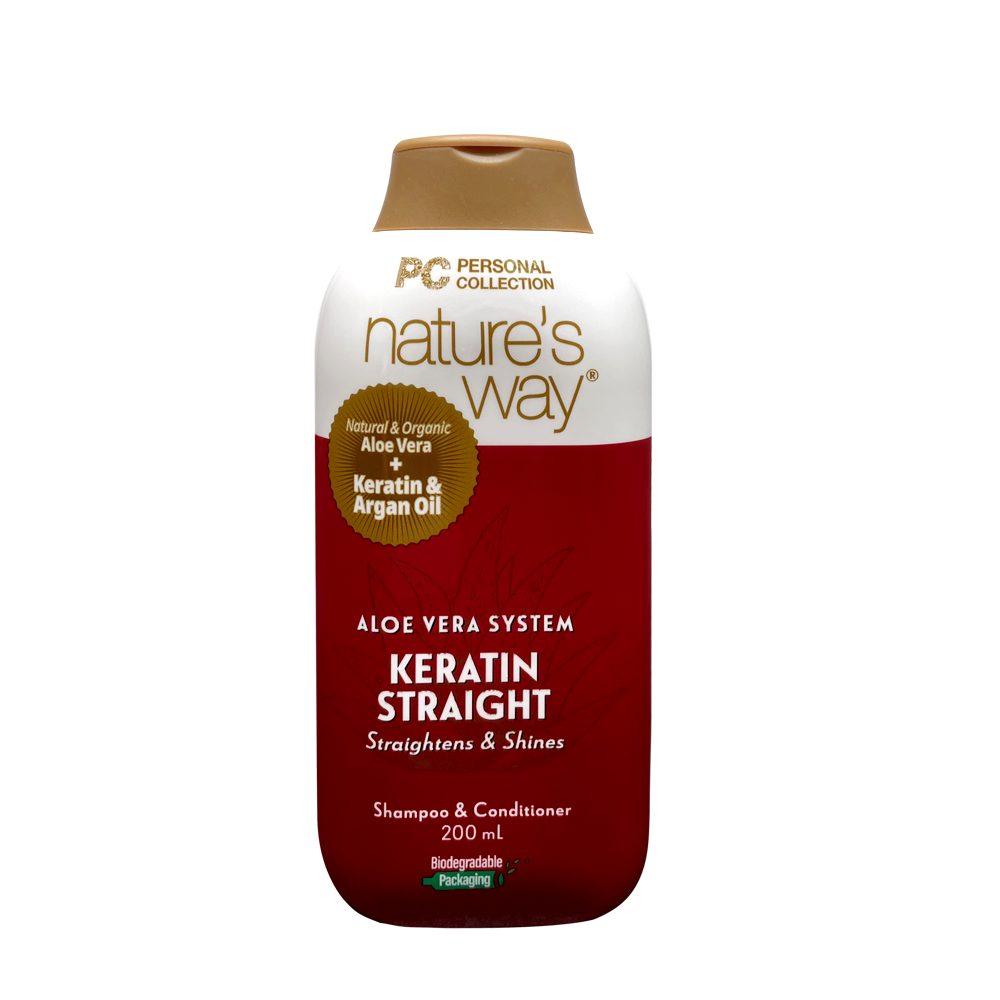 Nature's Way Aloe Vera System Shampoo and Conditioner Keratin Straight ...